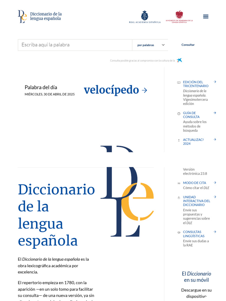 Diccionario de La Lengua Española | PDF | Diccionario | Lingüística