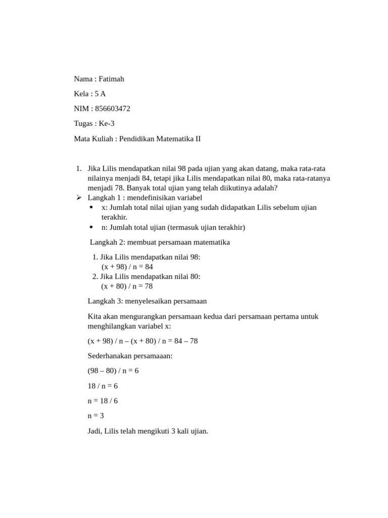 Tugas 3 Matematika | PDF