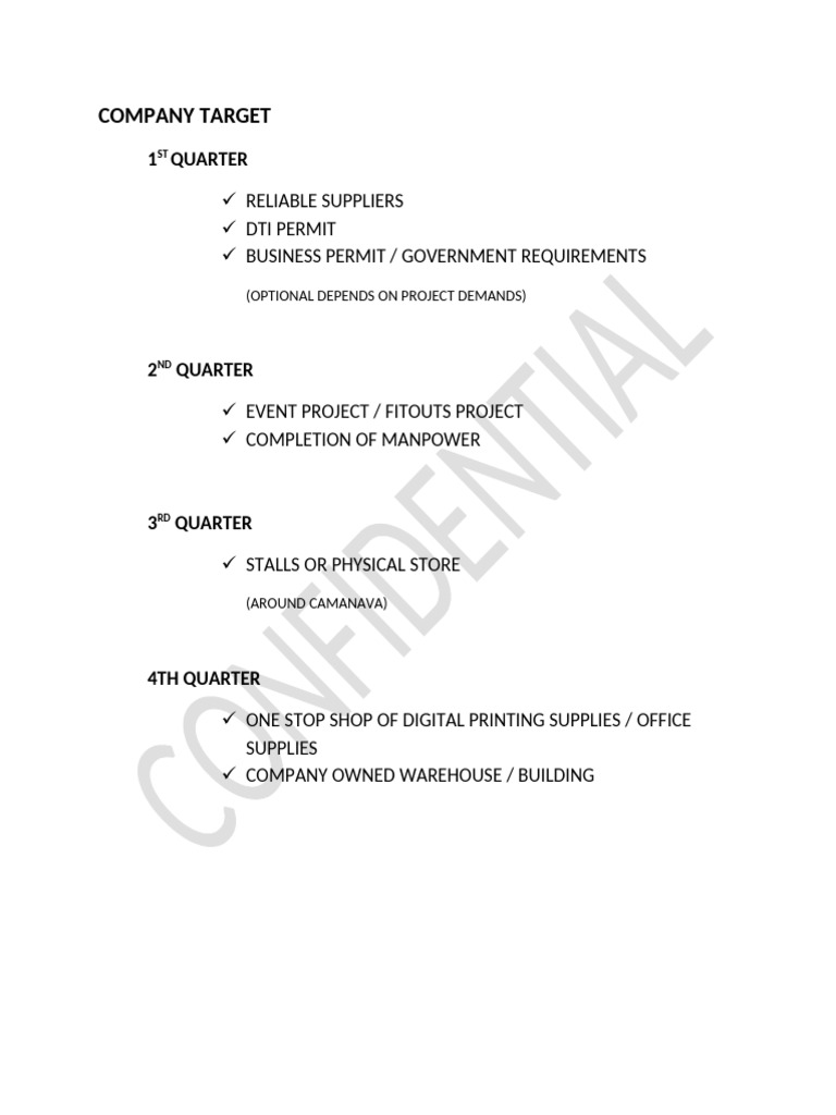Company Target Proposal | PDF