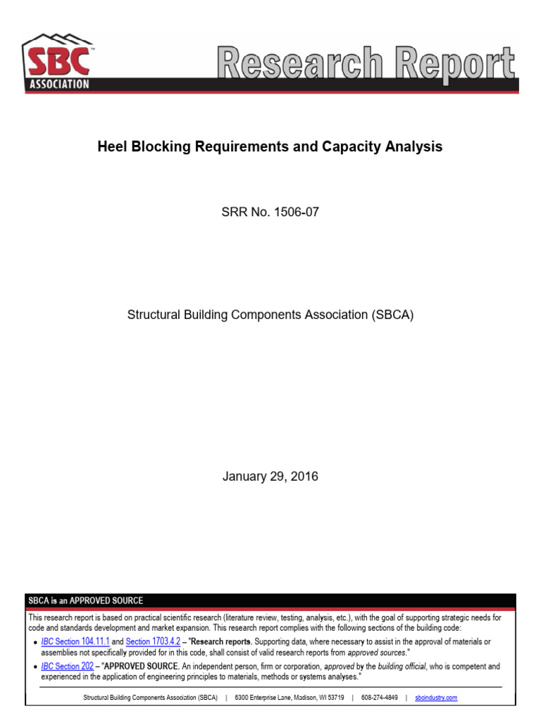 SBCA - SSR Heel Blocking | PDF | Truss | Framing (Construction)