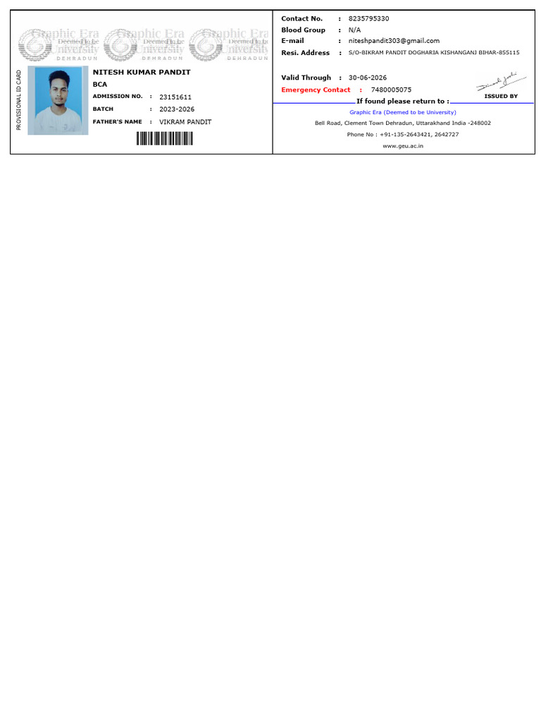 Student IDCard | PDF