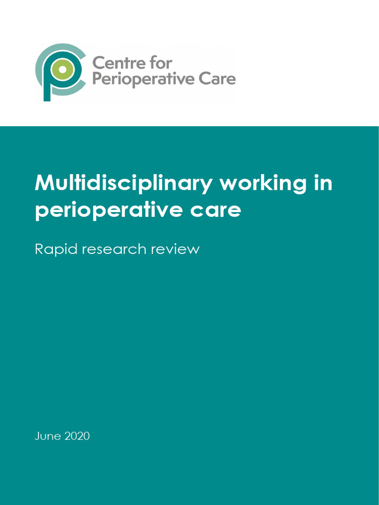 Multidisciplinary Approaches in Perioperative Care | PDF | Surgery ...