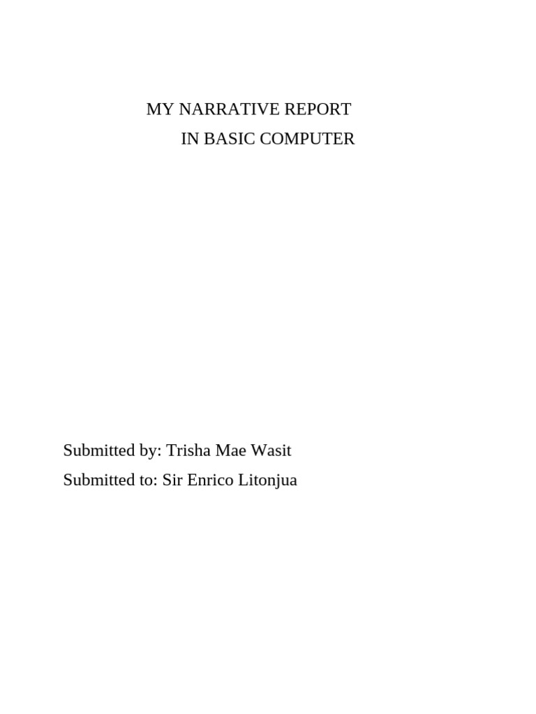 My Narrative Report | PDF