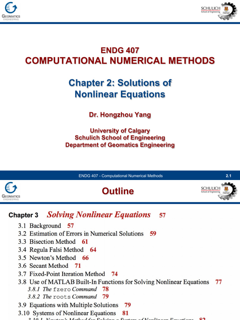CHAP_2_NonLinearEquation_W2025 | PDF | Numerical Analysis | Computational Science