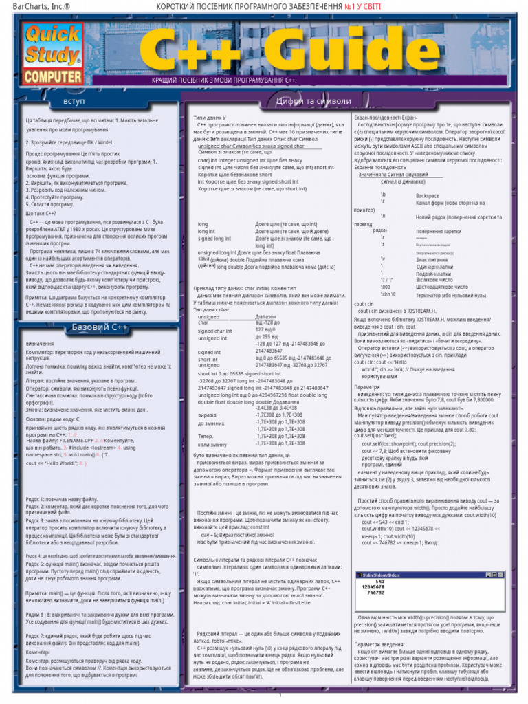 Barcharts Quickstudy C Guide Barcharts Ukr Pdf