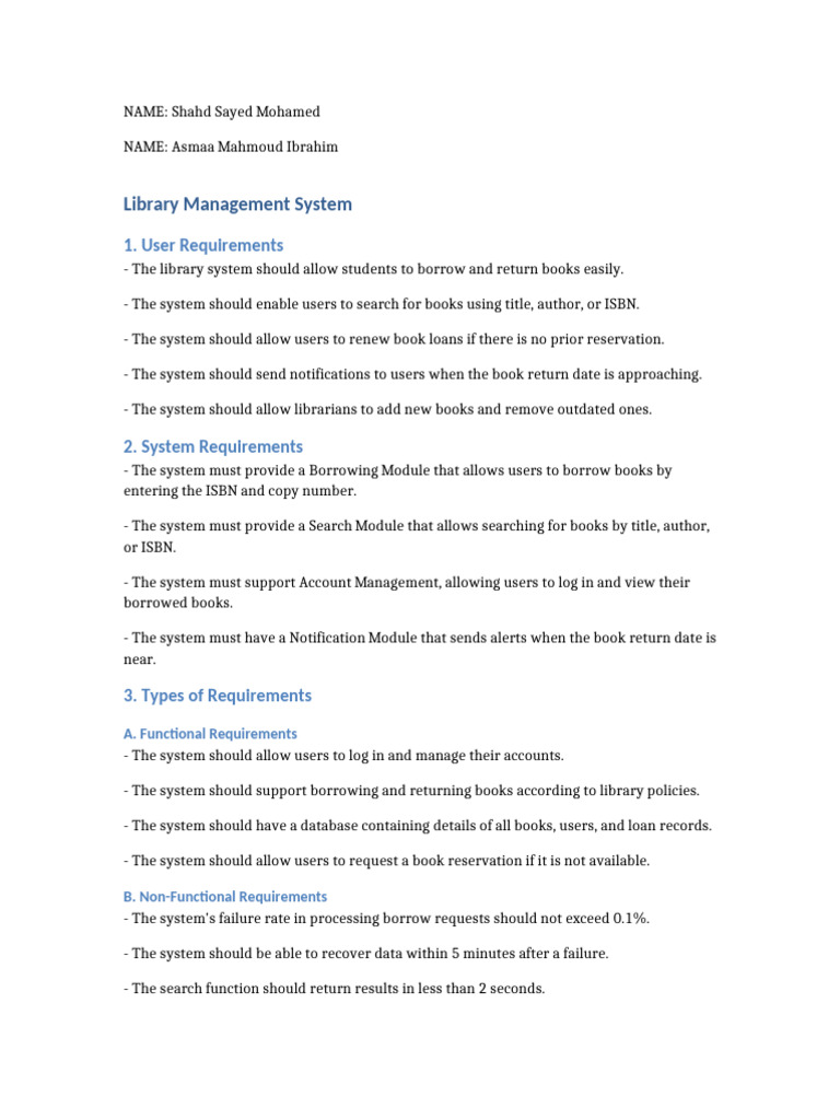 Library Management System Requirements en[1] | PDF