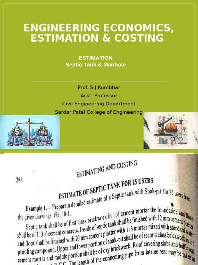 Septic Tank Cost Estimation Guide | PDF