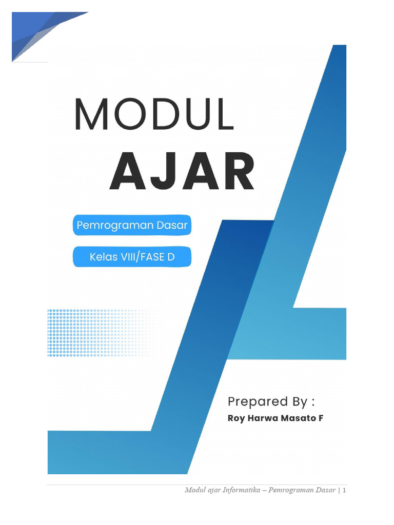 MODUL AJAR Pemrograman Dasar | PDF