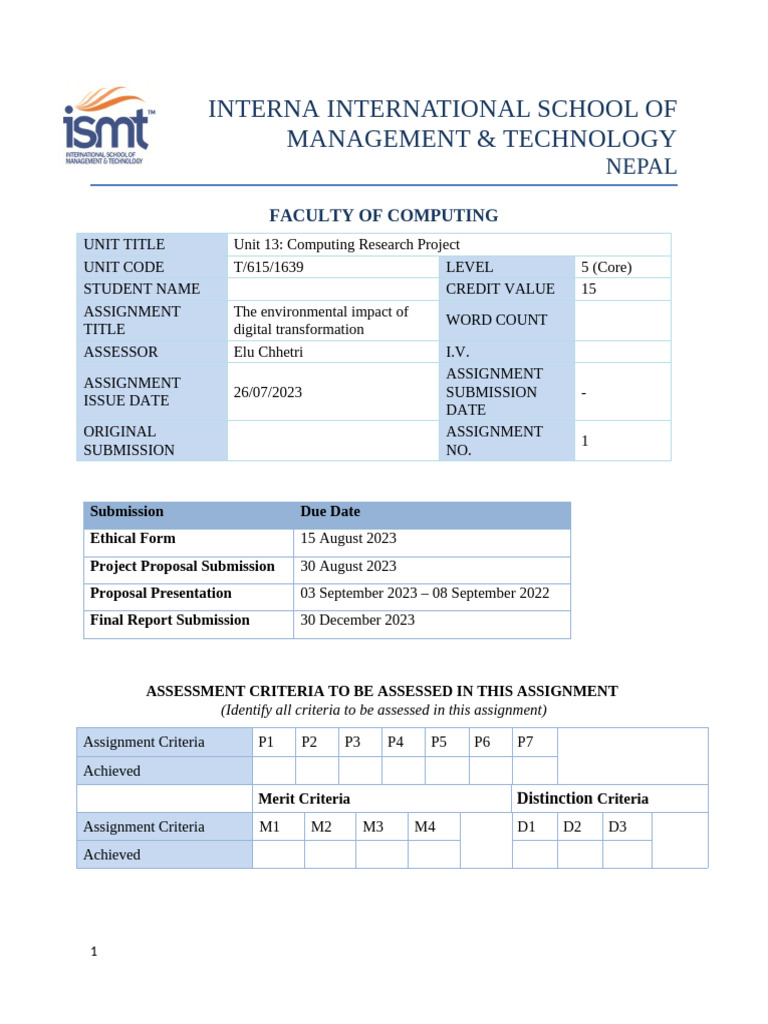 Unit 13 Computing Research Project - New 2023 | PDF | Methodology ...