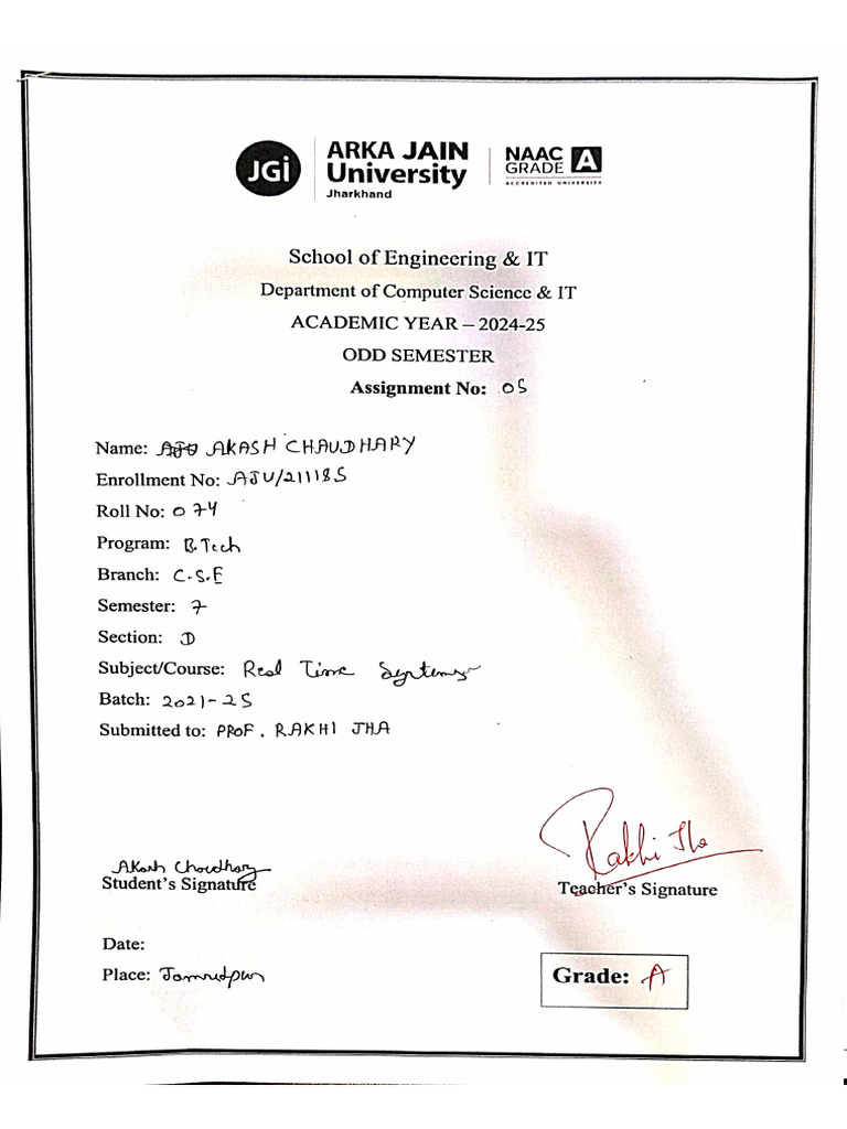Rts Assignment 5 Pdf