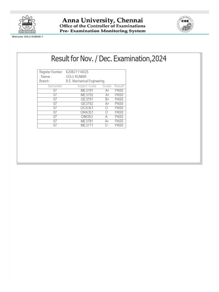 Anna University - COE, Chennai | PDF