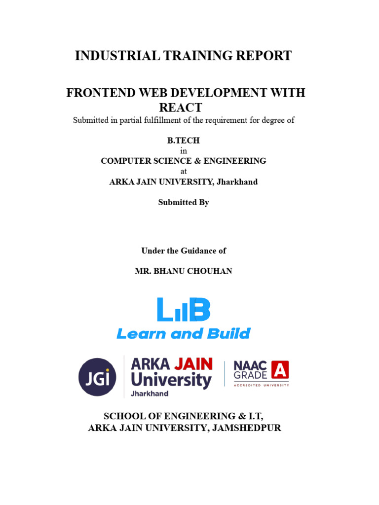 aanav industrial report | PDF | Html | World Wide Web