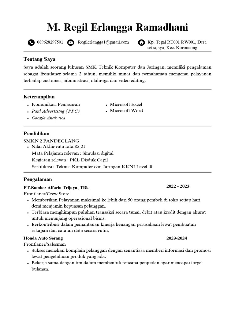 CV Baru Terbaruuu PDF | PDF