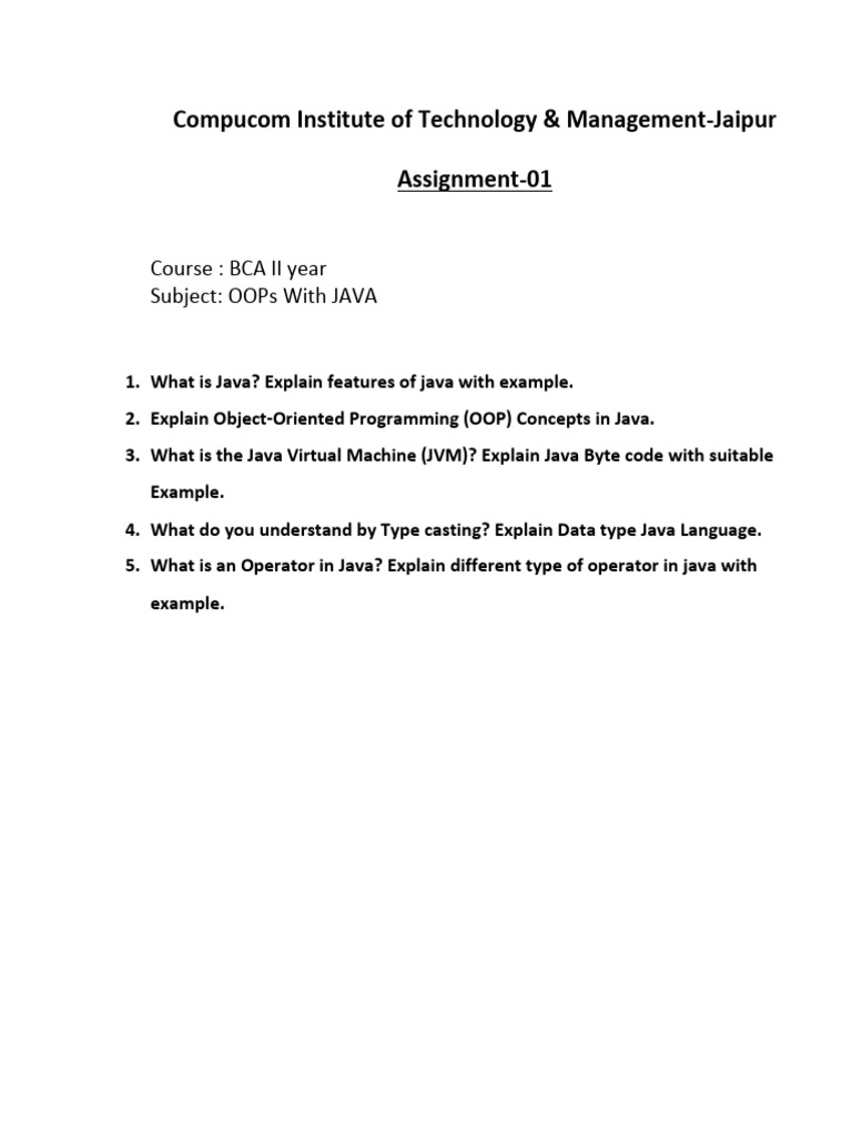 Java Assignment 01 Pdf 5292