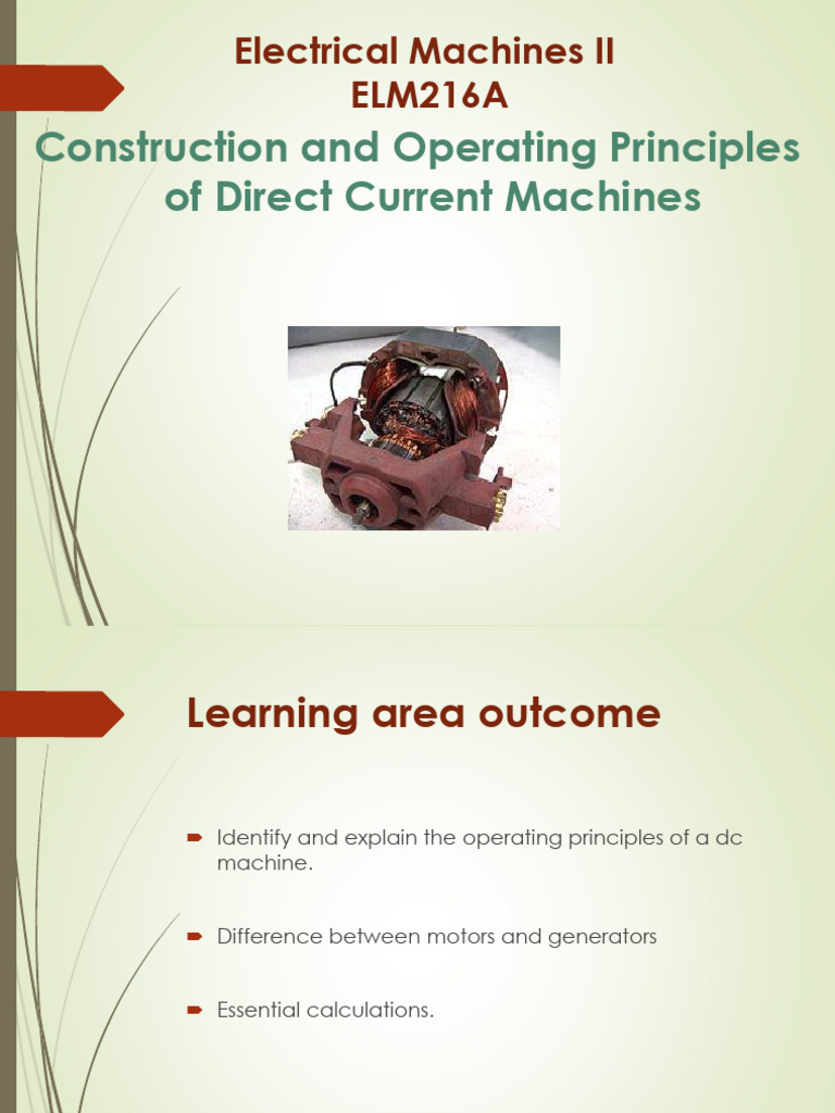 Electrical Machines II ELM216A Notes DC Machines Updated January 2024 ...