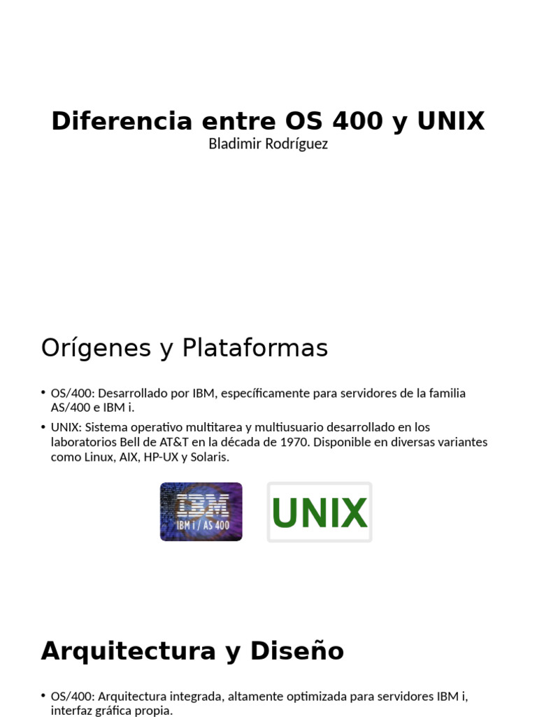 Diferencia Entre OS 400 y UNIX | PDF