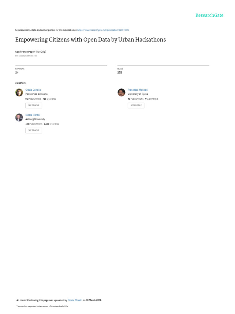 Hackathons Empowering Citizens | PDF | Data | Governance