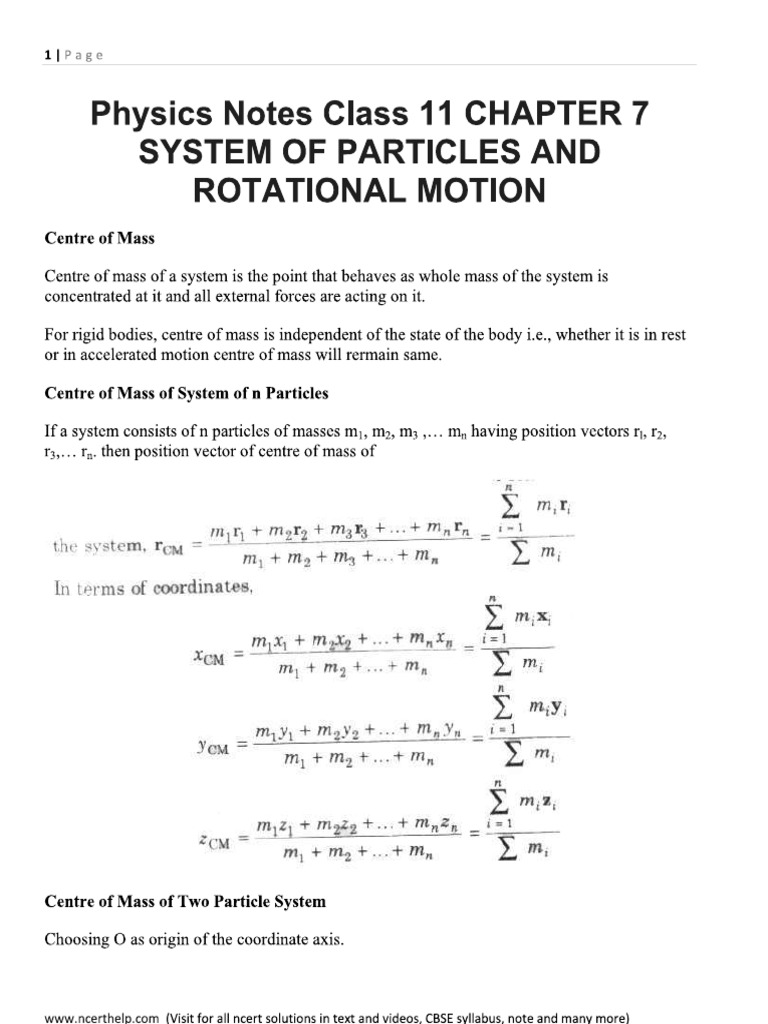 Chapter 6 Physics Notes Class 11 | PDF