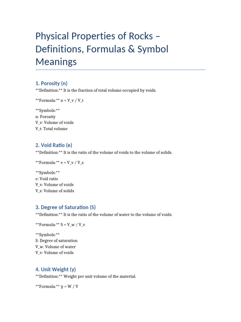 Physical Properties of Rocks | PDF | Young's Modulus | Elasticity (Physics)