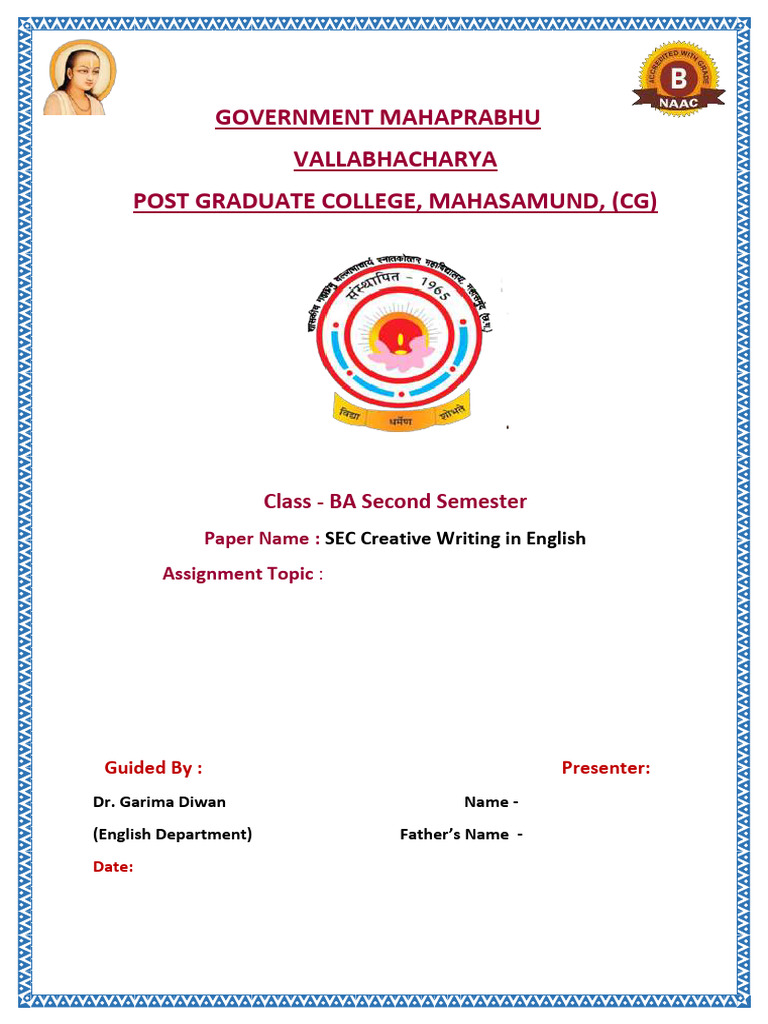 Ba 2ND Sem. Assignment Cover Page | PDF