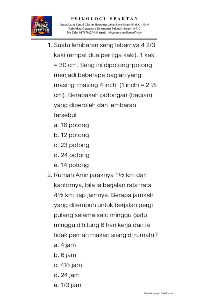 Soal PSI Numerik-1 | PDF