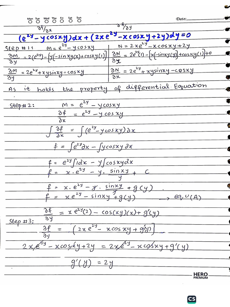Exact Differential Equation | PDF