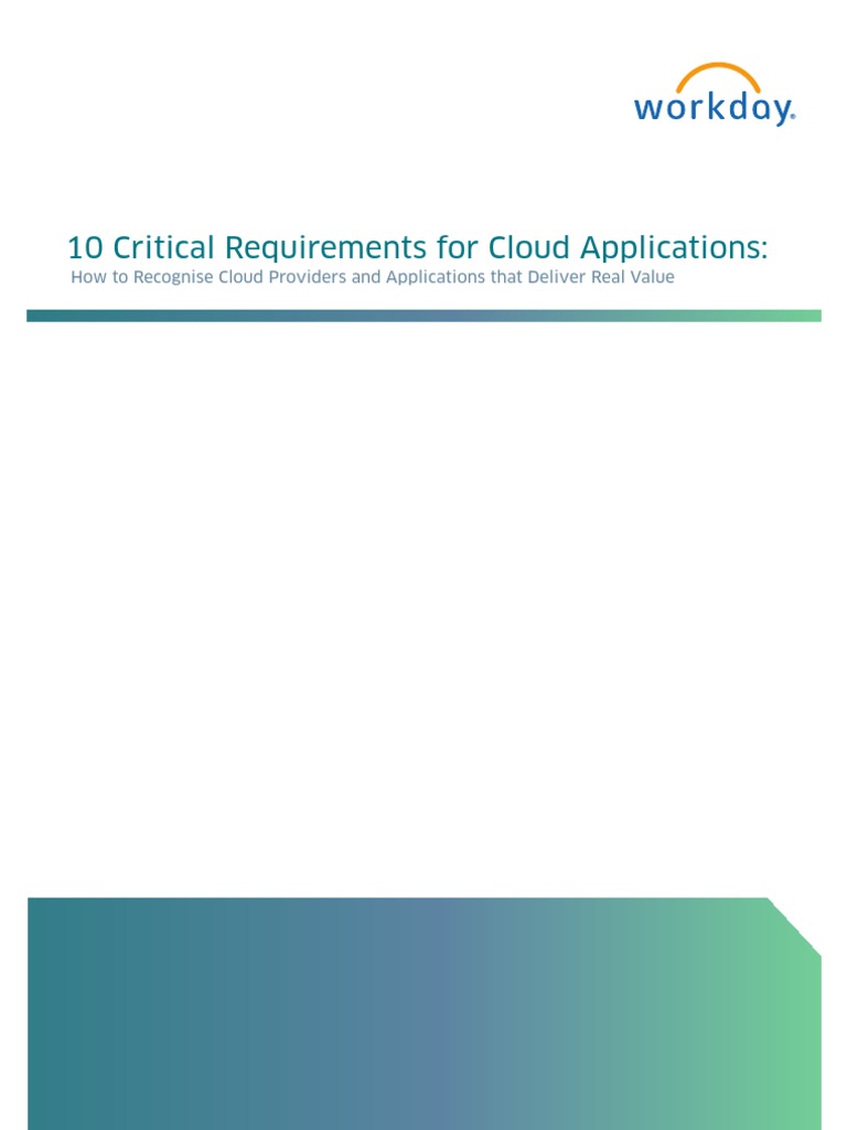 Workday 10 Critical Requirements Whitepaper | PDF | Software As A ...