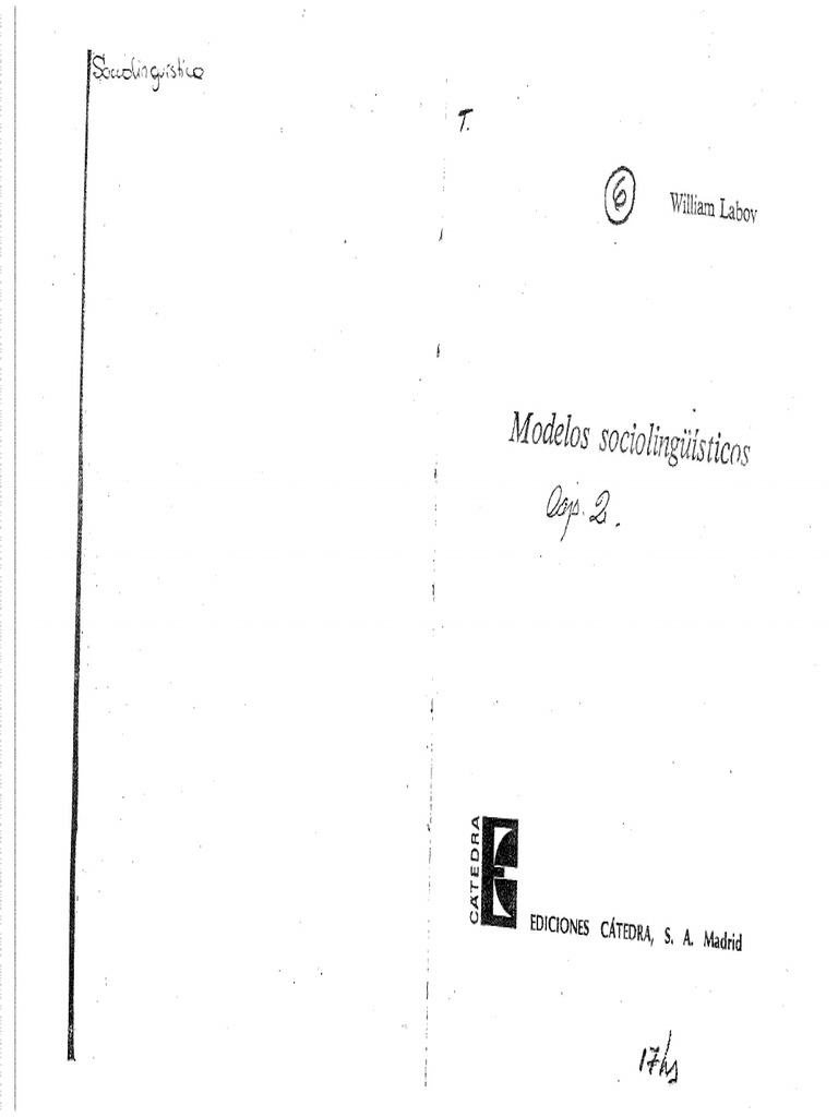Labov, W. (1972) La Estratificación Social de R en Los Grandes ...
