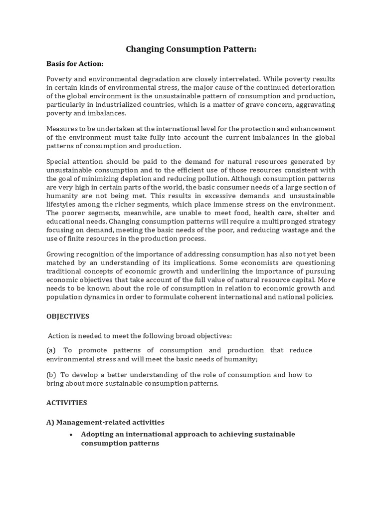 Changing Consumption Pattern_Agenda 21 | PDF | Sustainability ...