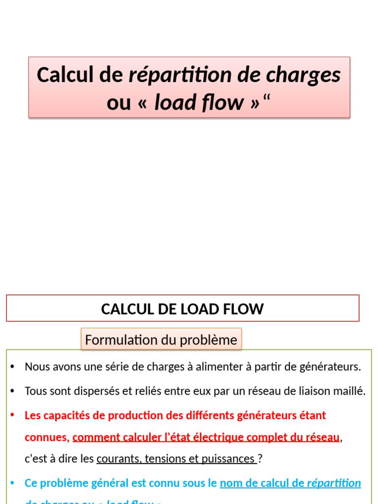 Chap V Calcul de Load Flow | PDF | Générateur électrique | Puissance apparente