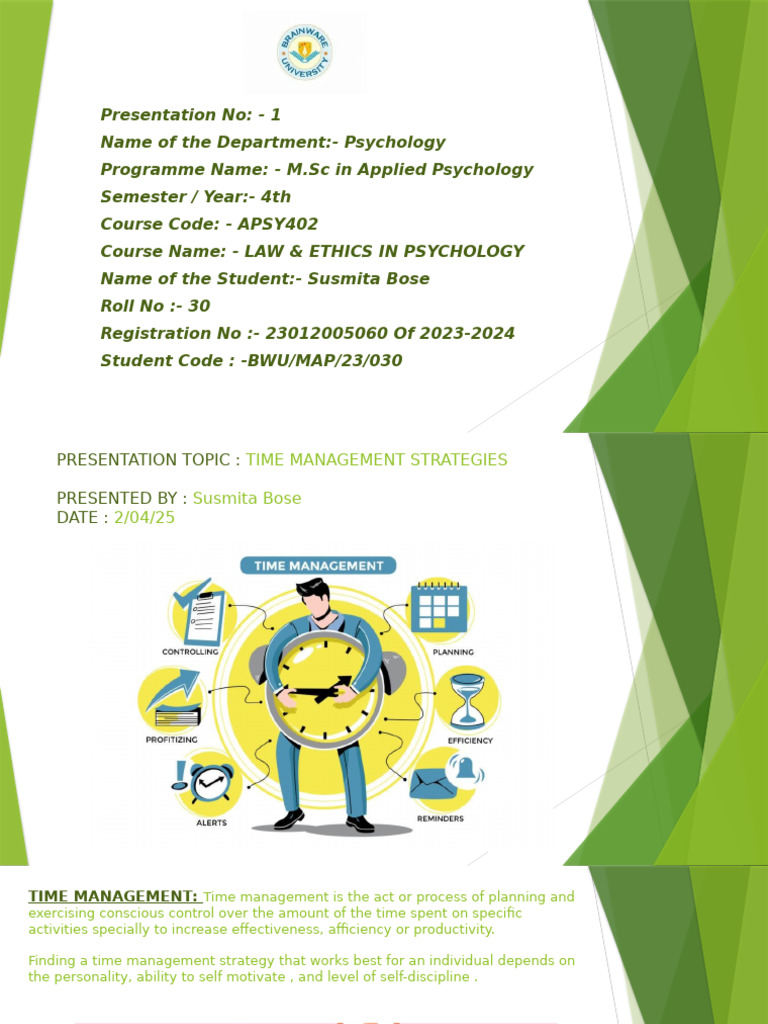 Time Management Strategies | PDF | Time Management | Professional Skills