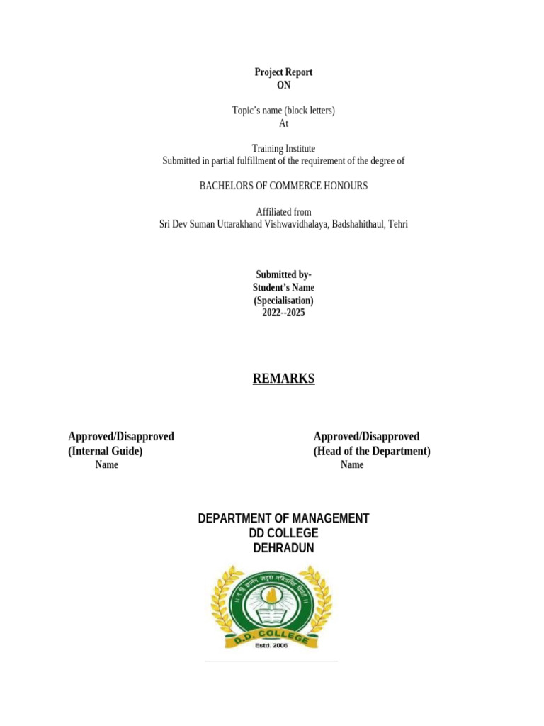 Project Report Format BCH | PDF