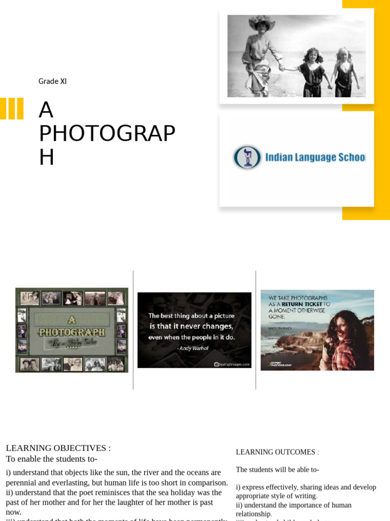 Understanding "A Photograph" Poem | PDF | Poetry | Camera