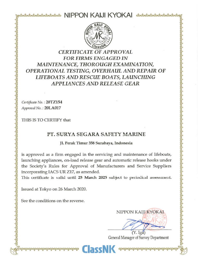 Lifeboat Certificate | PDF
