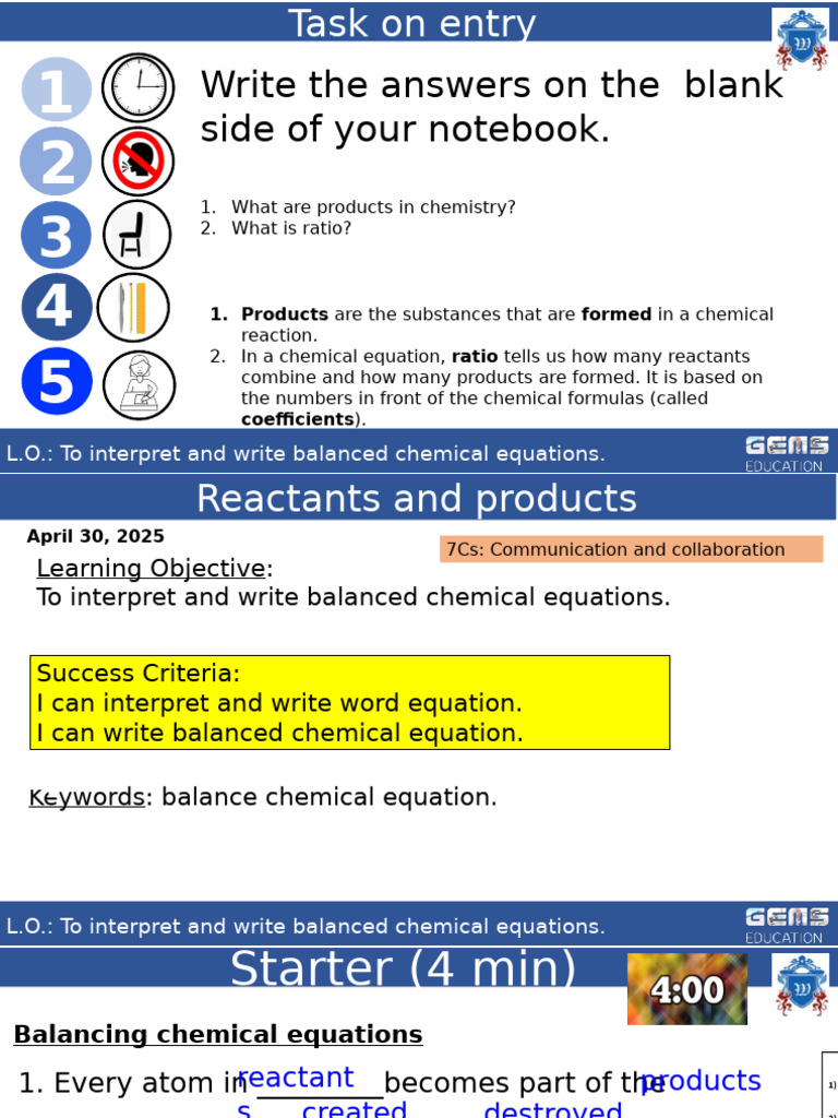 5 - Writing Chemical Equation | PDF | Chemical Substances | Chemistry