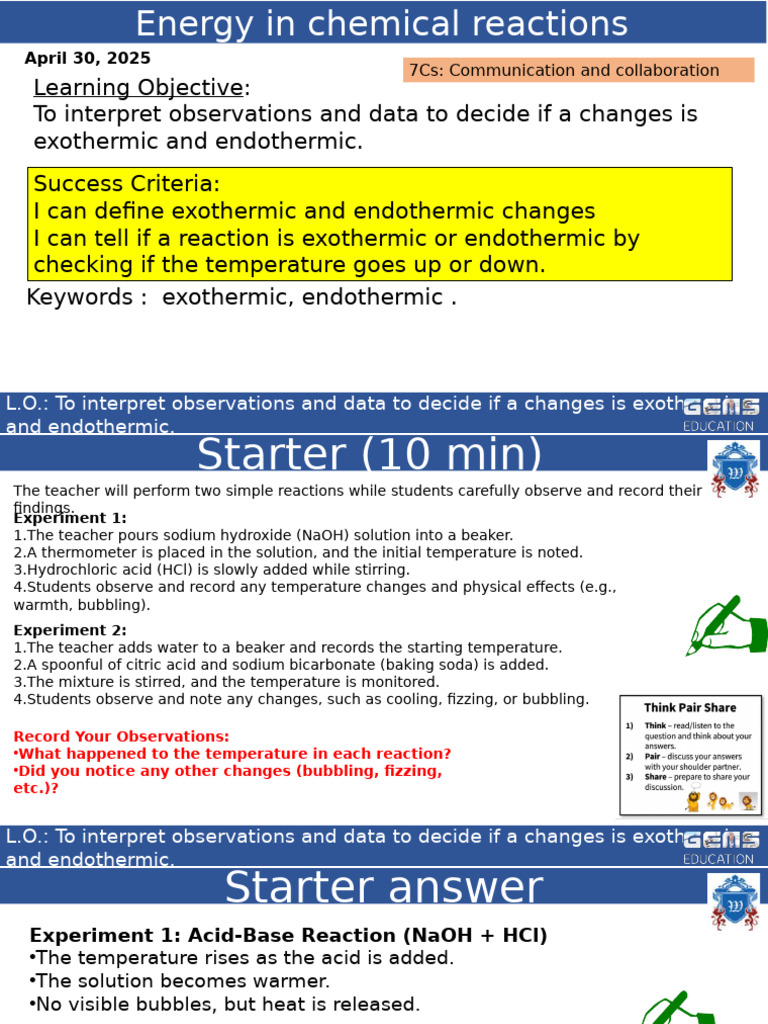 8 - Exothermic and Endothermic | PDF | Sodium Hydroxide | Chemical ...
