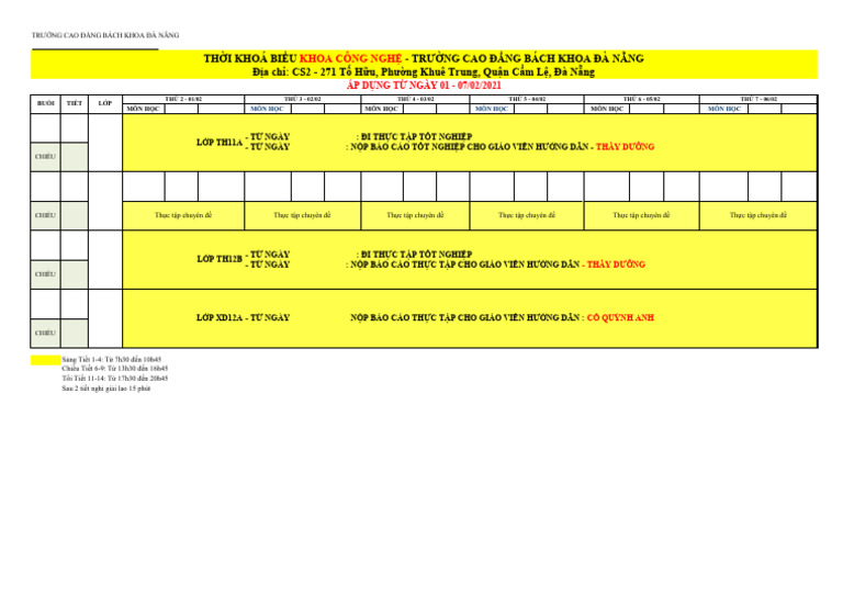 Thoikhoabieu Khoa CNtu 01022021 | PDF