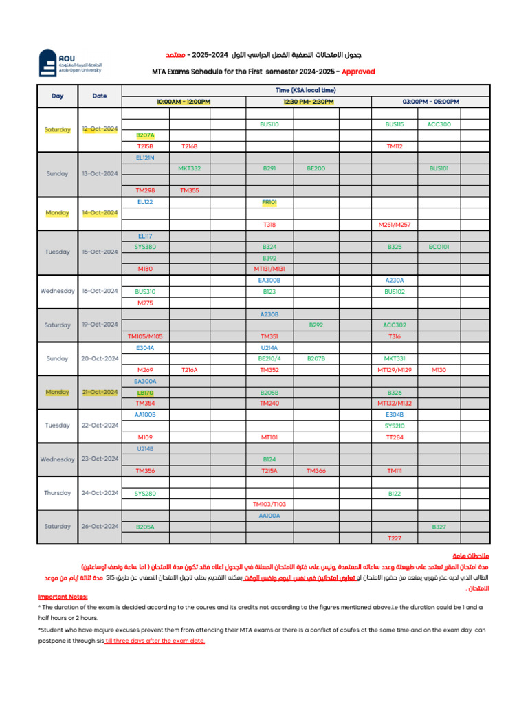 MTA Exams Schedule Specialization Courses | PDF