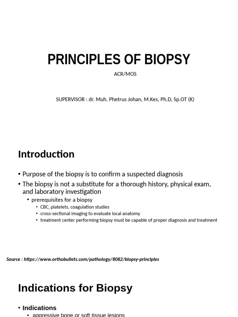 Principle of Biopsy - MOS | PDF | Biopsy | Medical Specialties