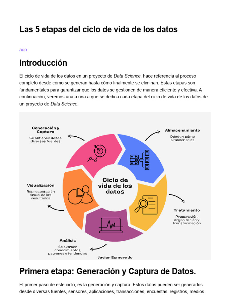 Las 5 Etapas Del Ciclo de Vida de Los Datos | PDF | Datos | Aprendizaje automático