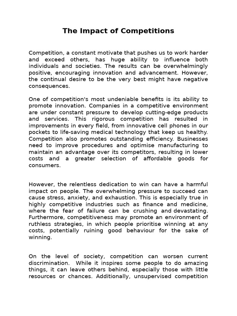 The Impact of Competitions | PDF