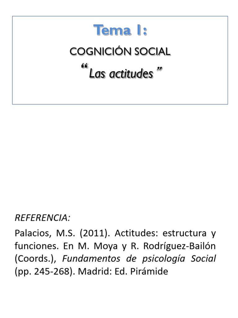 Bloque II Tema 1 - Actitudes | PDF | Comportamiento | Actitud (psicología)