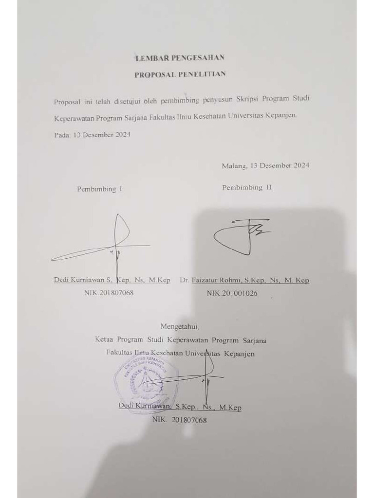 Surat Pengesahan Proposal | PDF