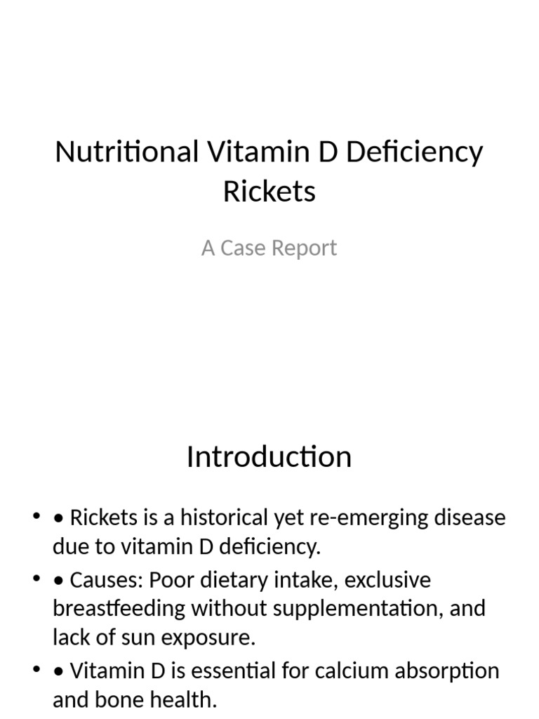 Nutritional Vitamin D Deficiency Rickets | PDF