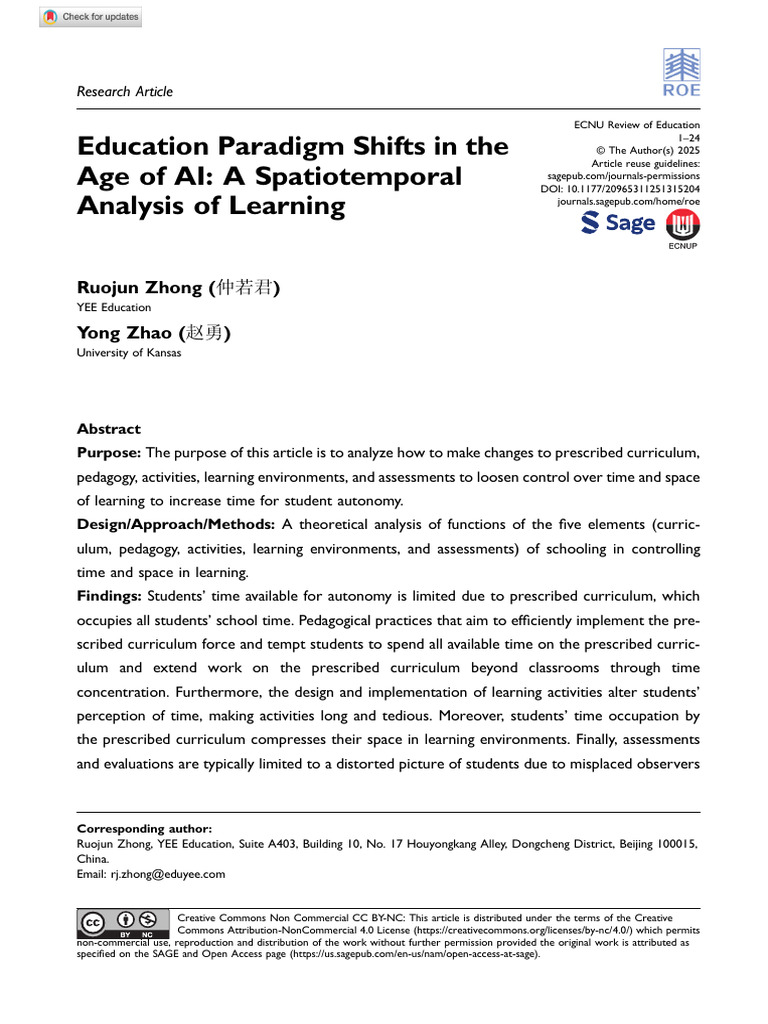 Education Paradigm Shifts in The Age of AI | PDF | Curriculum | Learning