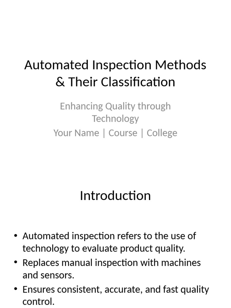 Automated Inspection Methods Overview | PDF | Automation | Thermography