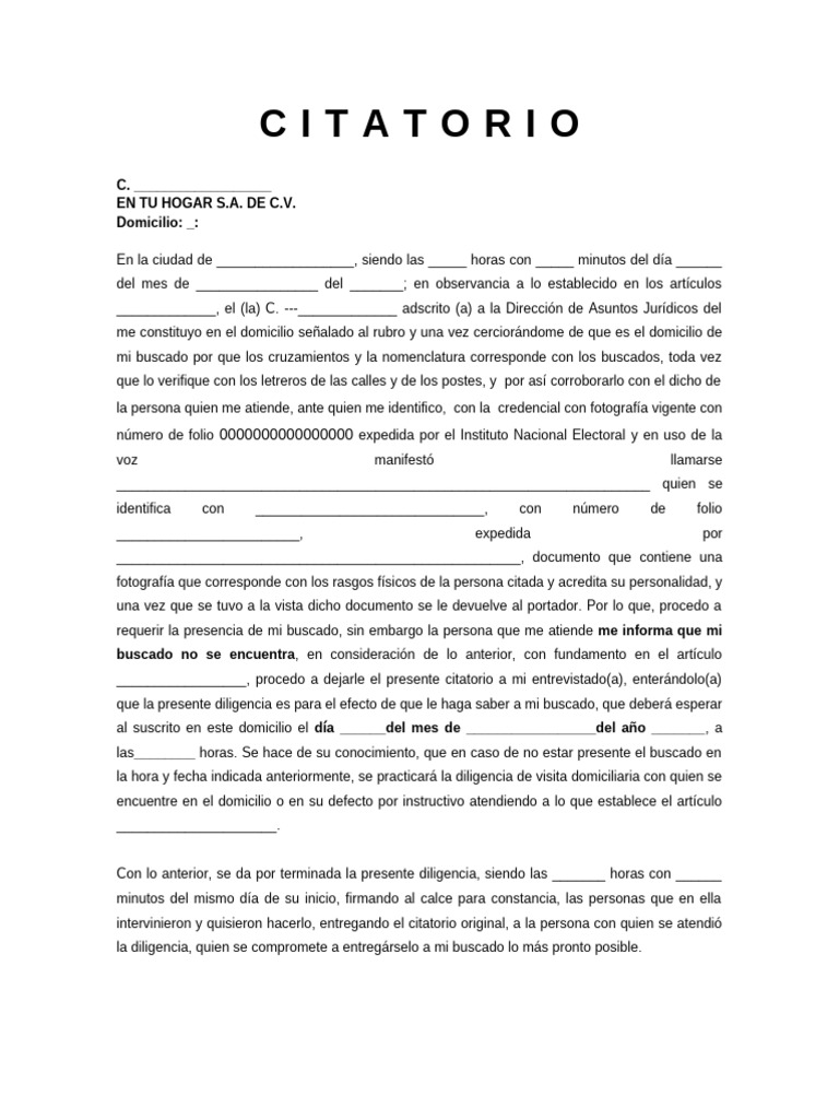 CITATORIO | PDF | Gobierno