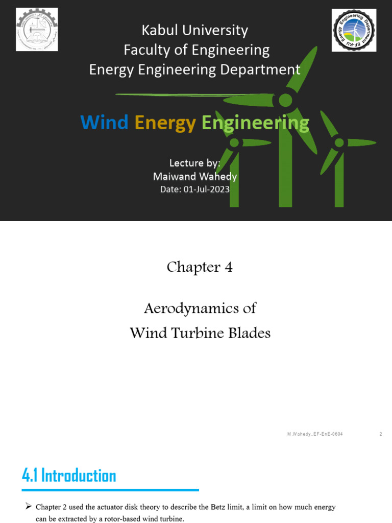 Wind Energy Engineering - CHP - 04 | PDF | Drag (Physics) | Airfoil