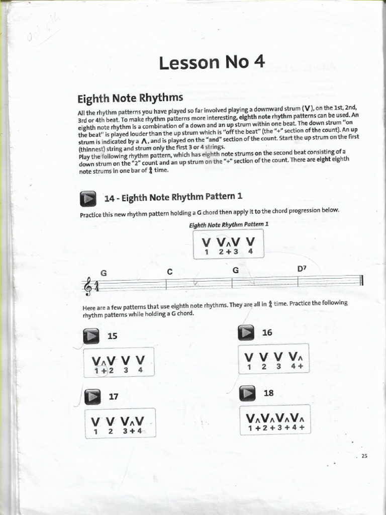 Eight Note Rhythm Patterns 1 of 2 | PDF