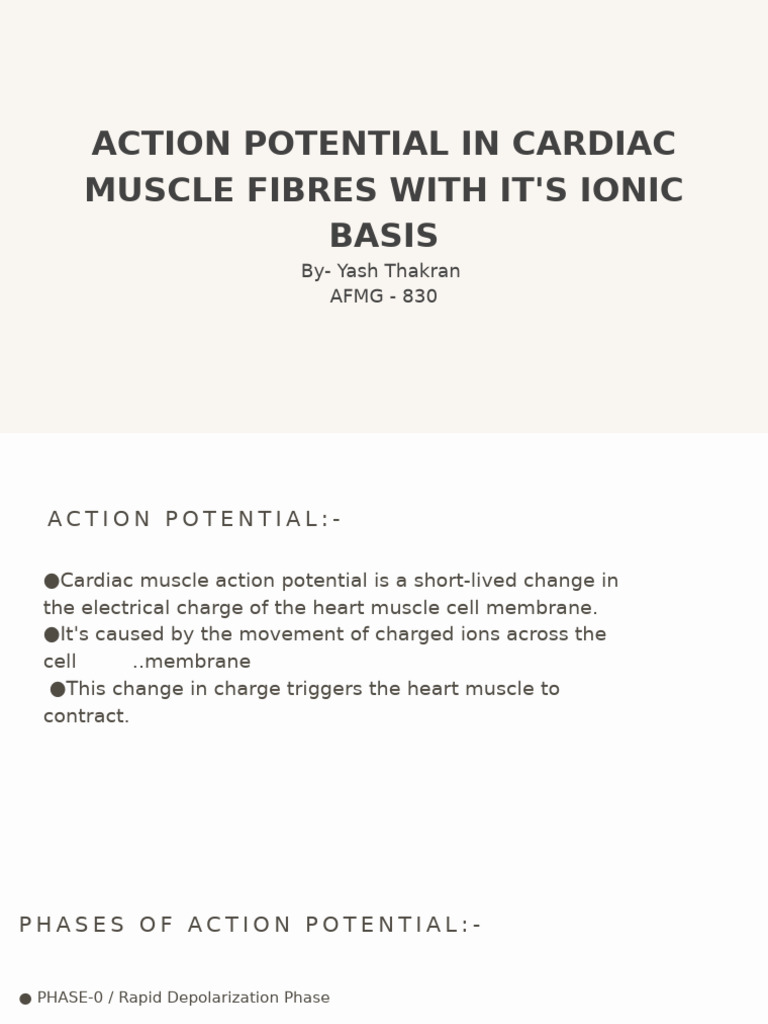 Action Potential of Cardiac Muscle | PDF | Action Potential | Medical ...